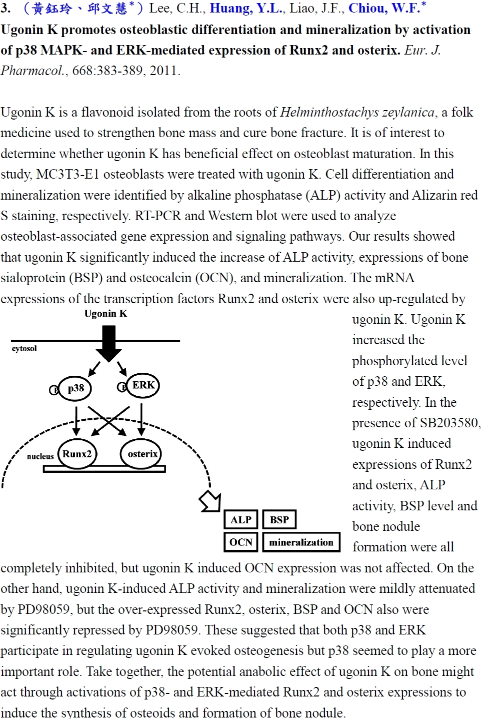 Ugonin K promotes osteoblastic differentiation and mineralization by ...